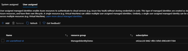 Setting up Managed Identities for ASP.NET Core web app running on Azure App Service