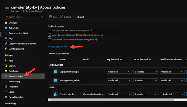 Setting up Managed Identities for ASP.NET Core web app running on Azure App Service